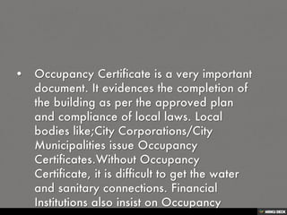 OCCUPANCY CERTIFICATE | PDF