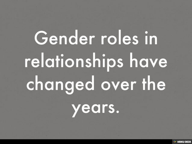 Gender Roles changing with the times | PPT