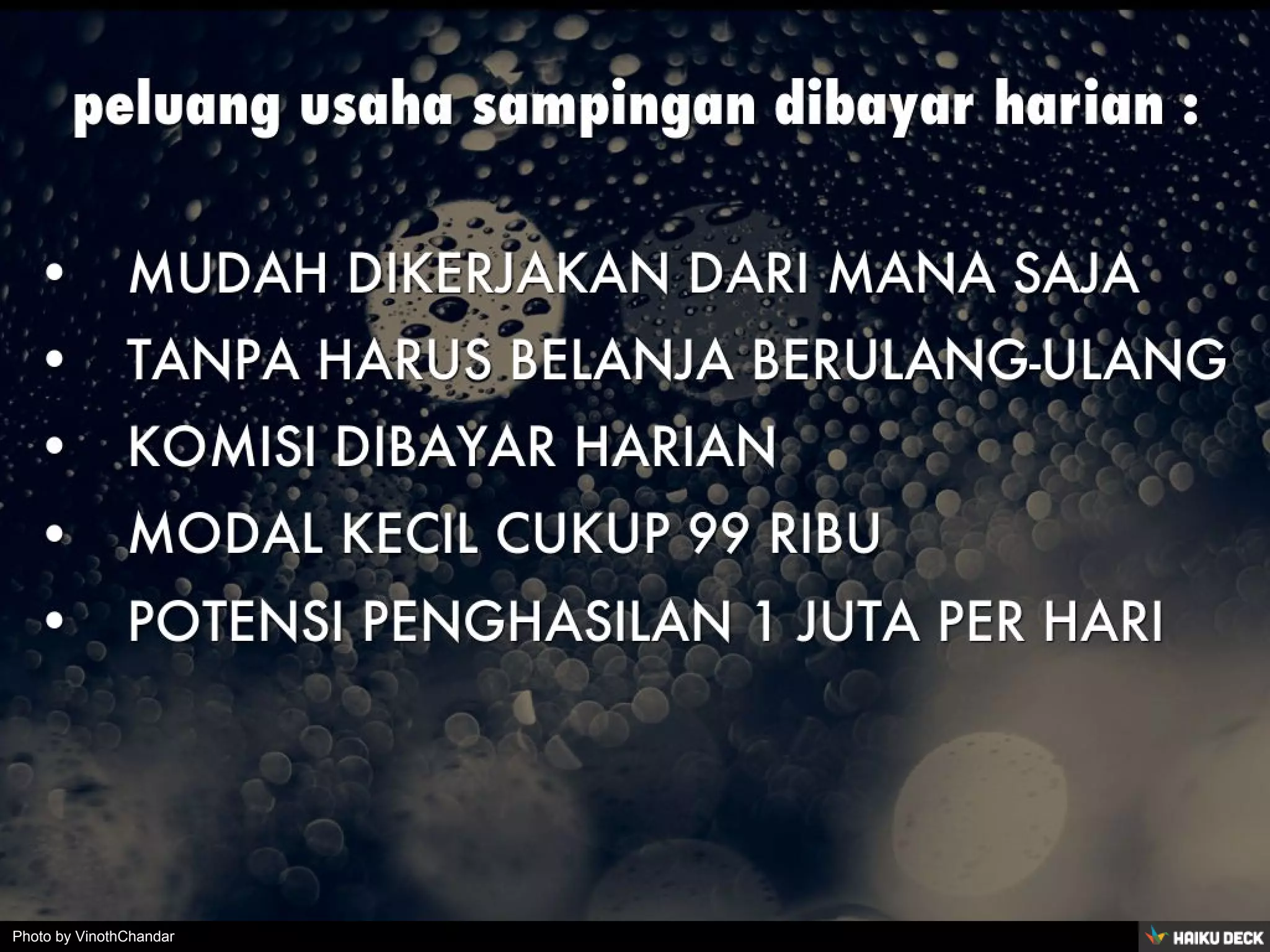 peluang usaha sampingan dibayar harian : | PDF