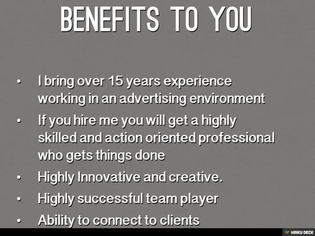 Why hire me? | PPT