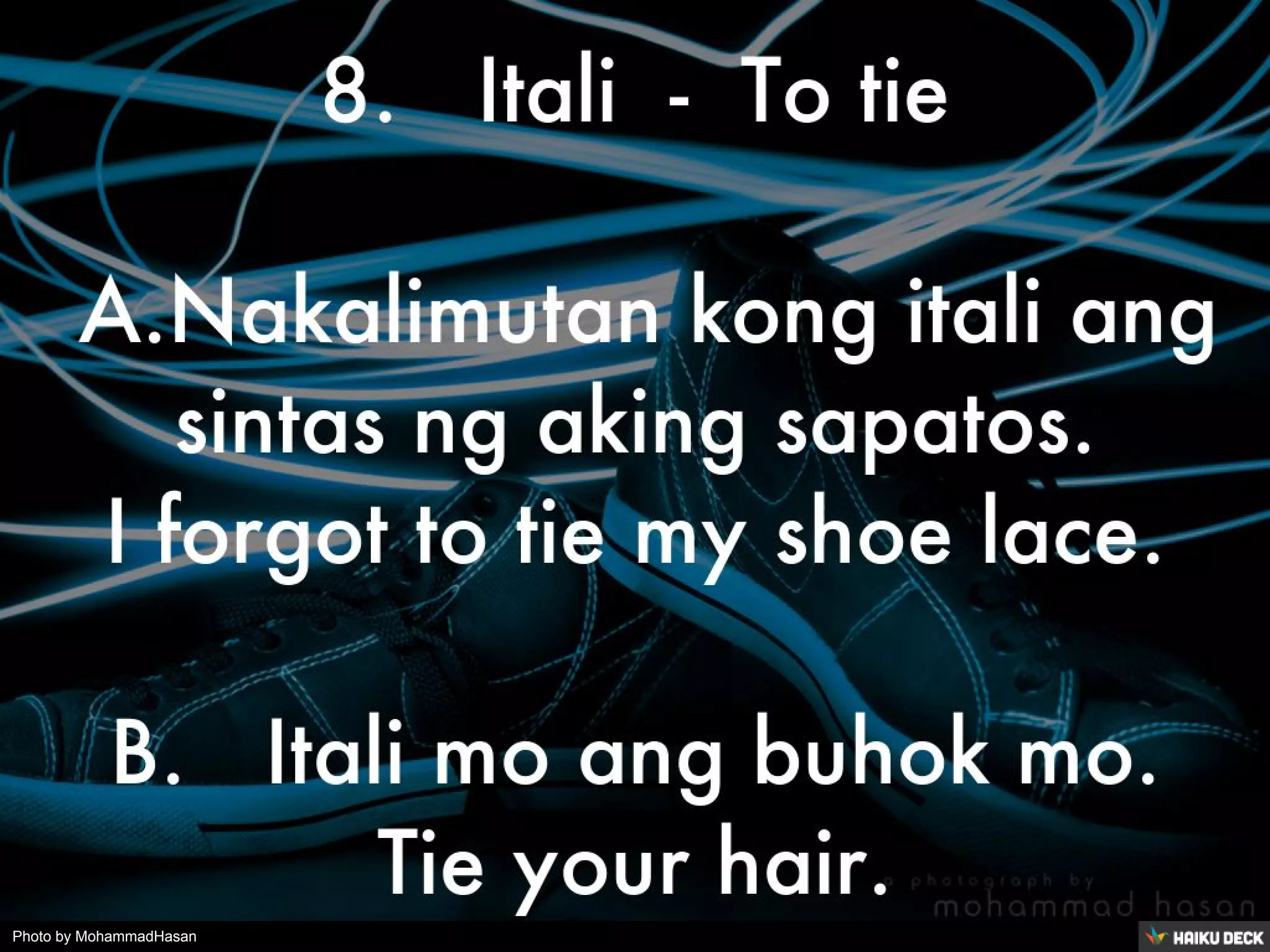 Tagalog Vocabulary Set 4 Alamat ng mga Daliri | PDF