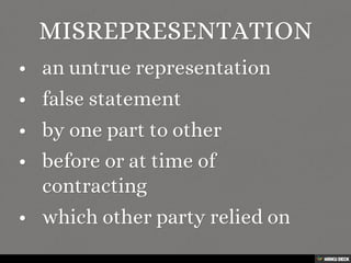 MISREPRESENTATION | PDF
