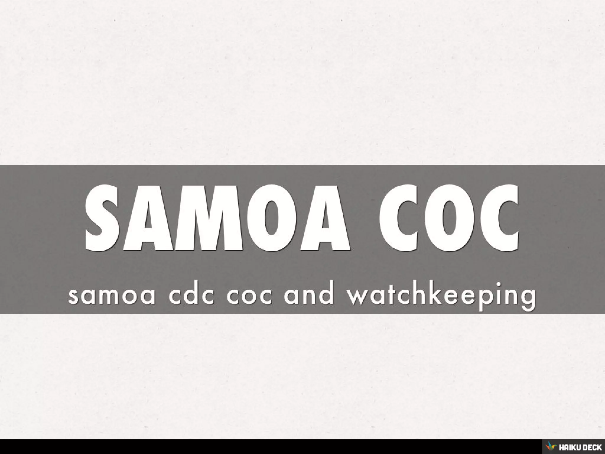 SAMOA COC | PDF