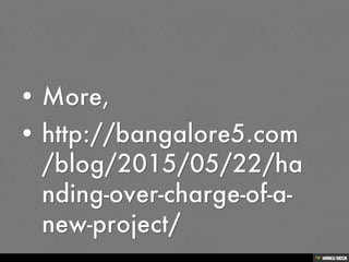 HANDING OVER CHARGE OF A BRAND NEW PROJECT | PPT