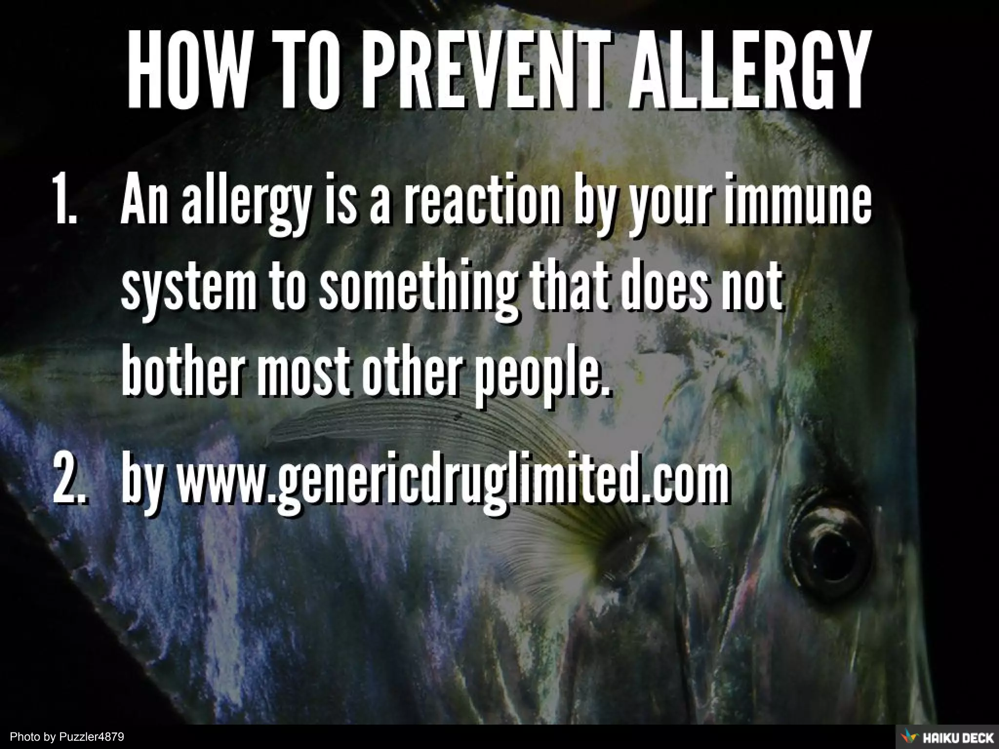 How to prevent Allergy | PPT