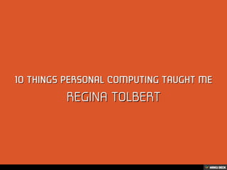 Personal Computing Final Presentation | PDF