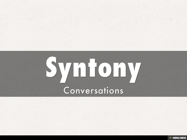 Syntony | PPT