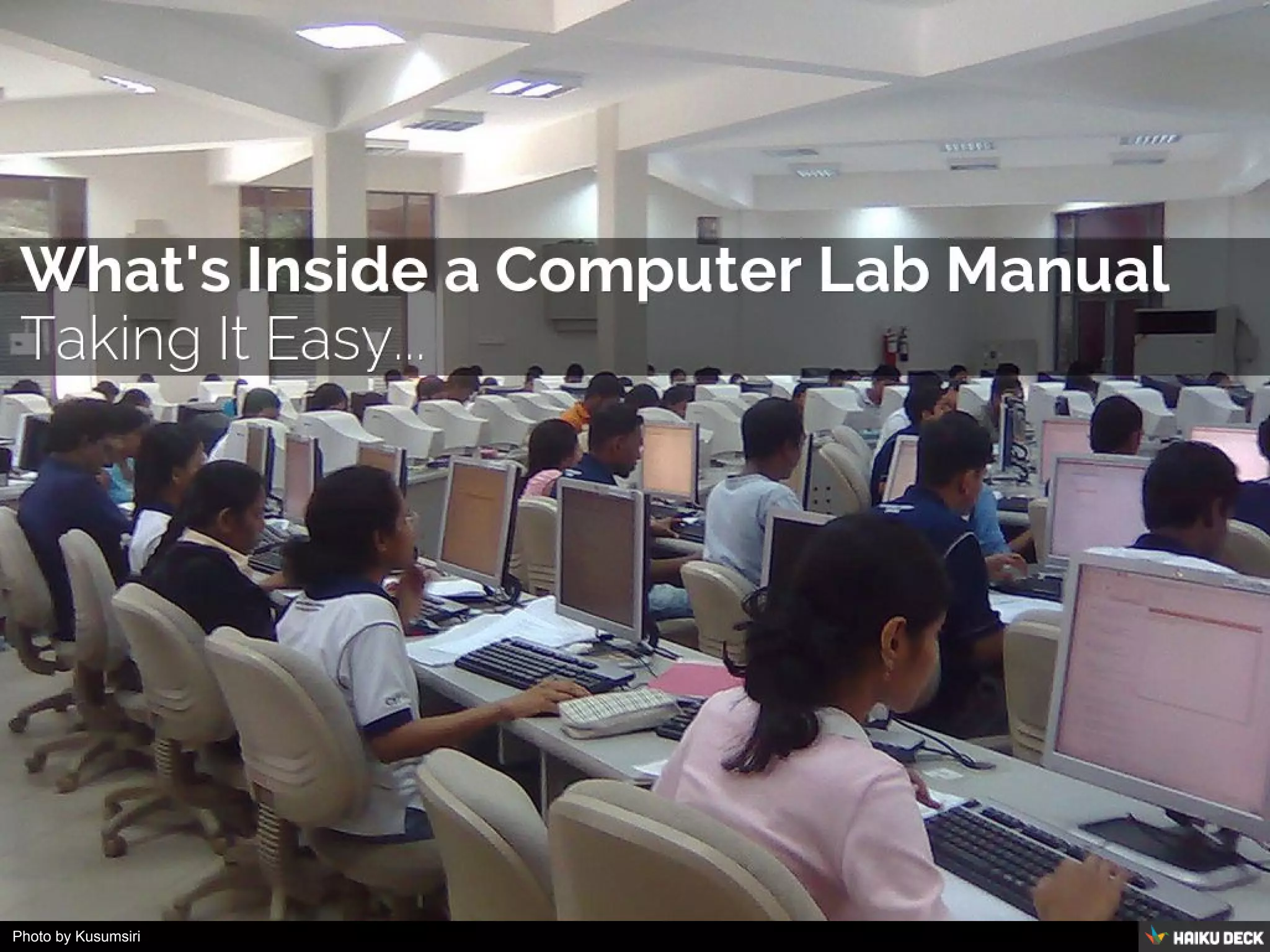 What's Inside a Computer Lab Manual | PPT