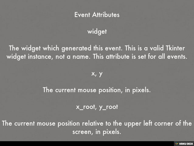 keyboard and mouse events | PPT