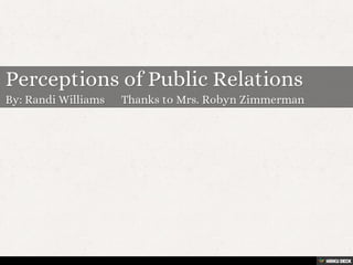 Perceptions of Public Relations | PDF