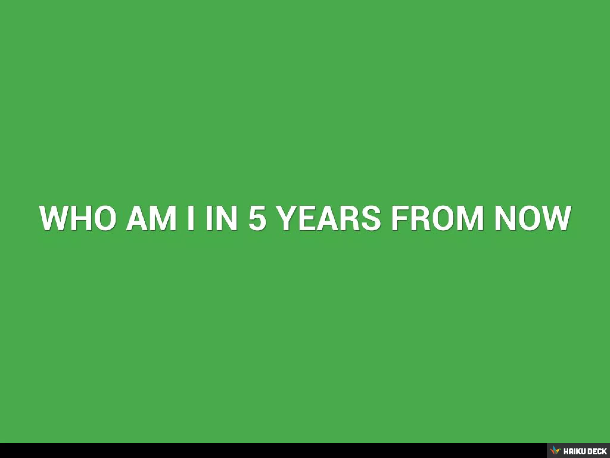 who am i in 5 years from now | PDF