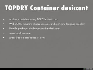 TOPDRY Container Desiccant | PPT