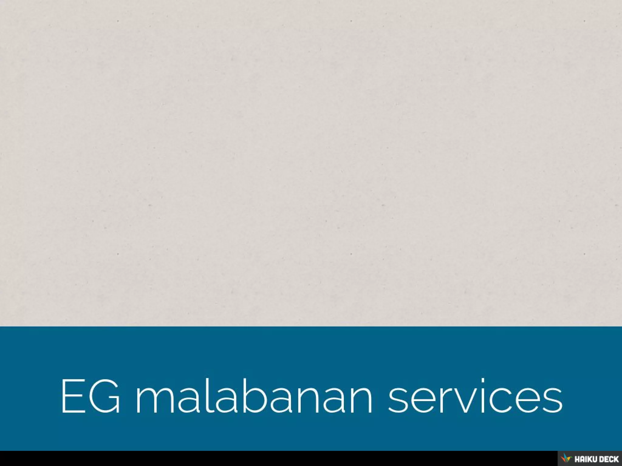 EG malabanan services | PDF