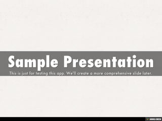 Sample Presentation | PDF