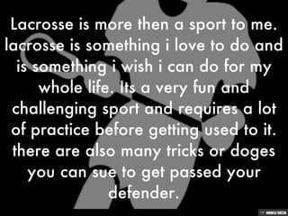 Lacrosse Passion Project | PDF