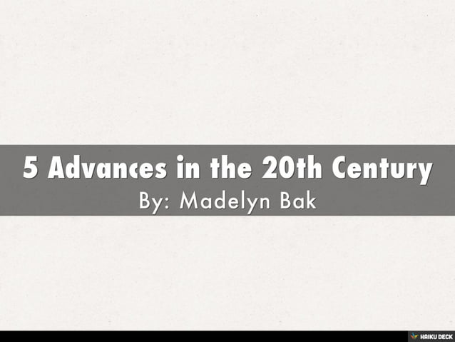 5 Advances in the 20th Century | PDF