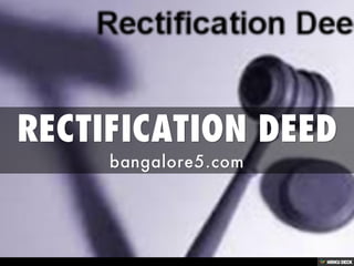 RECTIFICATION DEED | PDF