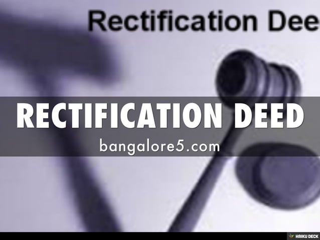 RECTIFICATION DEED | PDF