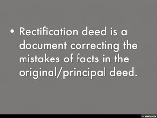 RECTIFICATION DEED | PDF