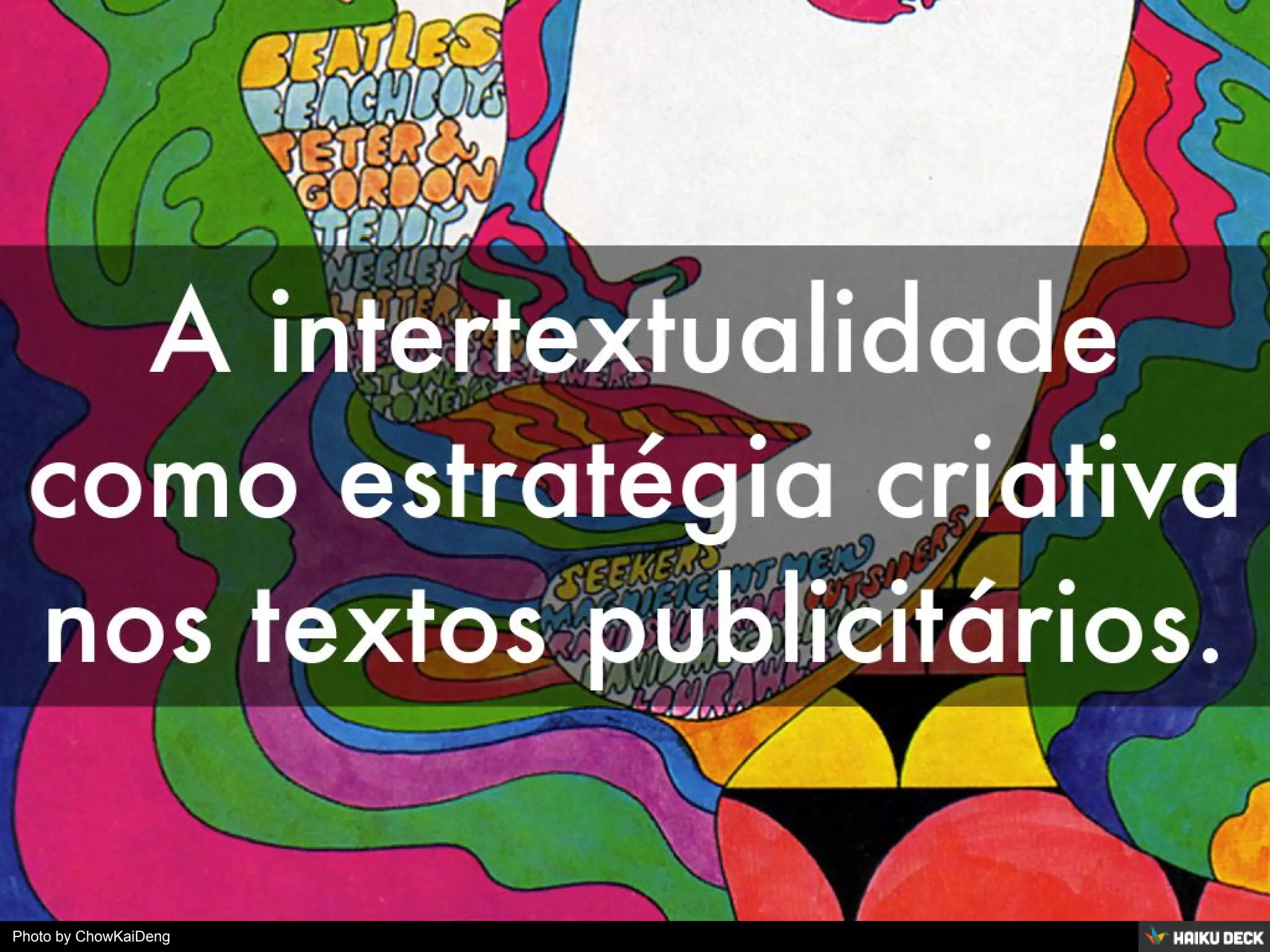 A intertextualidade como estratégia criativa nos textos publicitários | PDF | Poetry | Books and ...