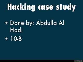Hacking case study | PDF