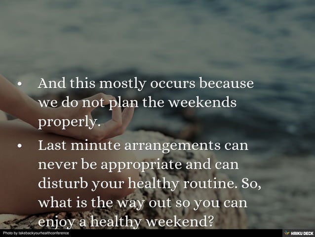 How to Plan Healthy Weekends | PPT