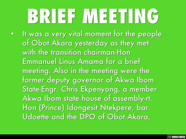 BRIEF MEETING | PPT
