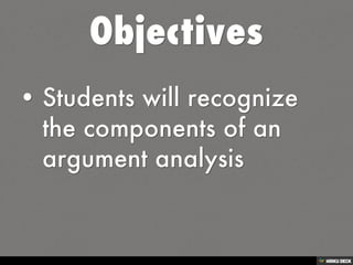 Analyzing Arguments | PPT
