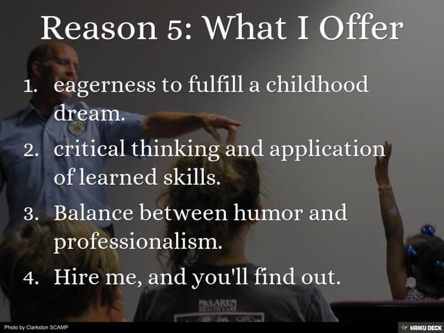 5 Reasons You Should Hire Me | PDF