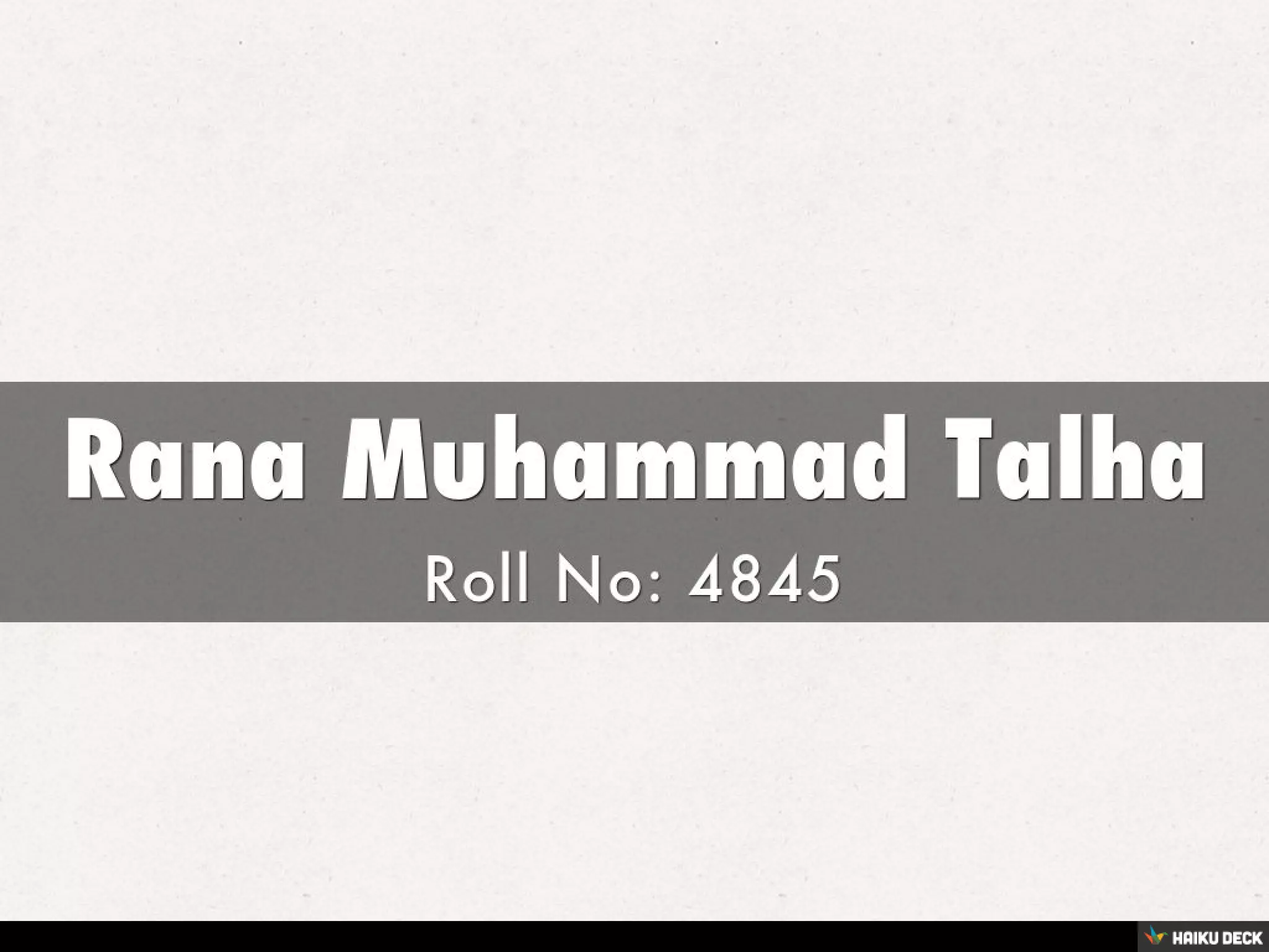 Rana Muhammad Talha | PPT