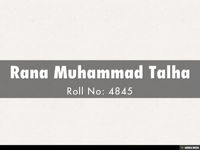 Rana Muhammad Talha | PPT