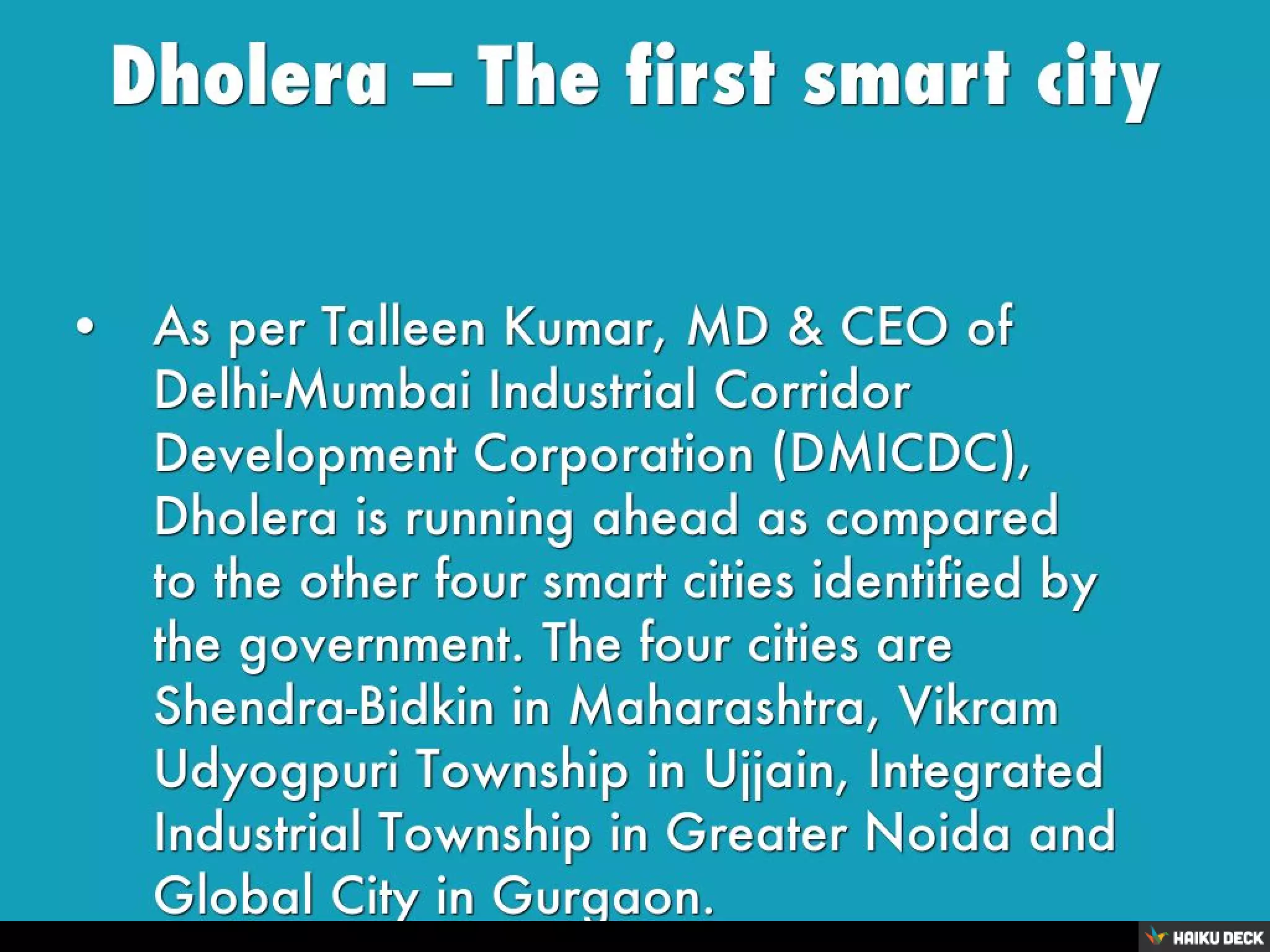 Dholera – The first smart city on cards | PPT