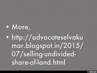 SELLING UNDIVIDED SHARE OF LAND | PDF