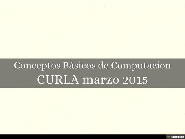Conceptos Básicos de Computacion | PPT