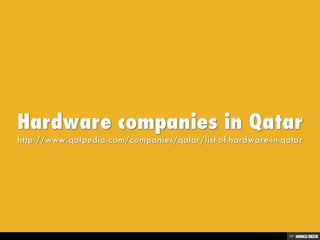 Hardware companies in Qatar | PDF