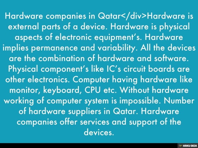 Hardware companies in Qatar | PDF