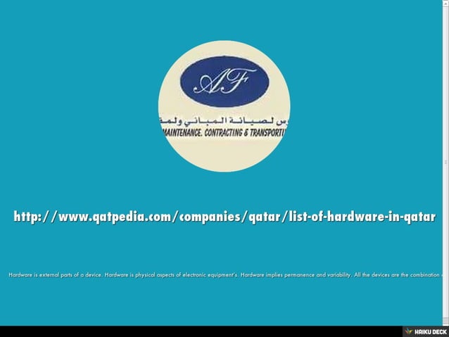 Hardware companies in Qatar | PDF