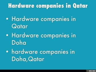 Hardware companies in Qatar | PDF