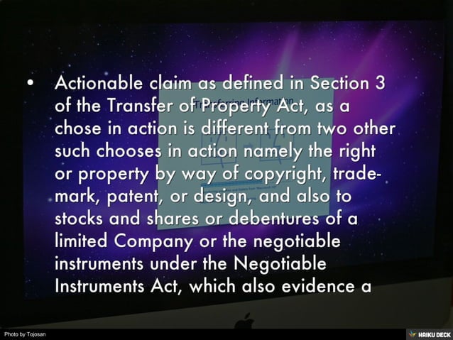 ACTIONABLE CLAIM | PPT