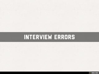 interview errors