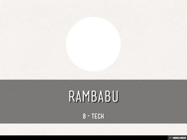 RAMBABU | PPT