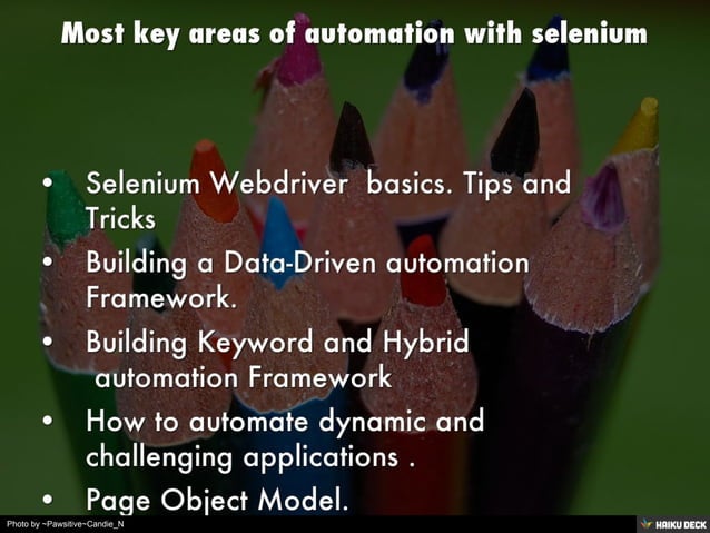 Selenium Webdriver With Java Training Ppt