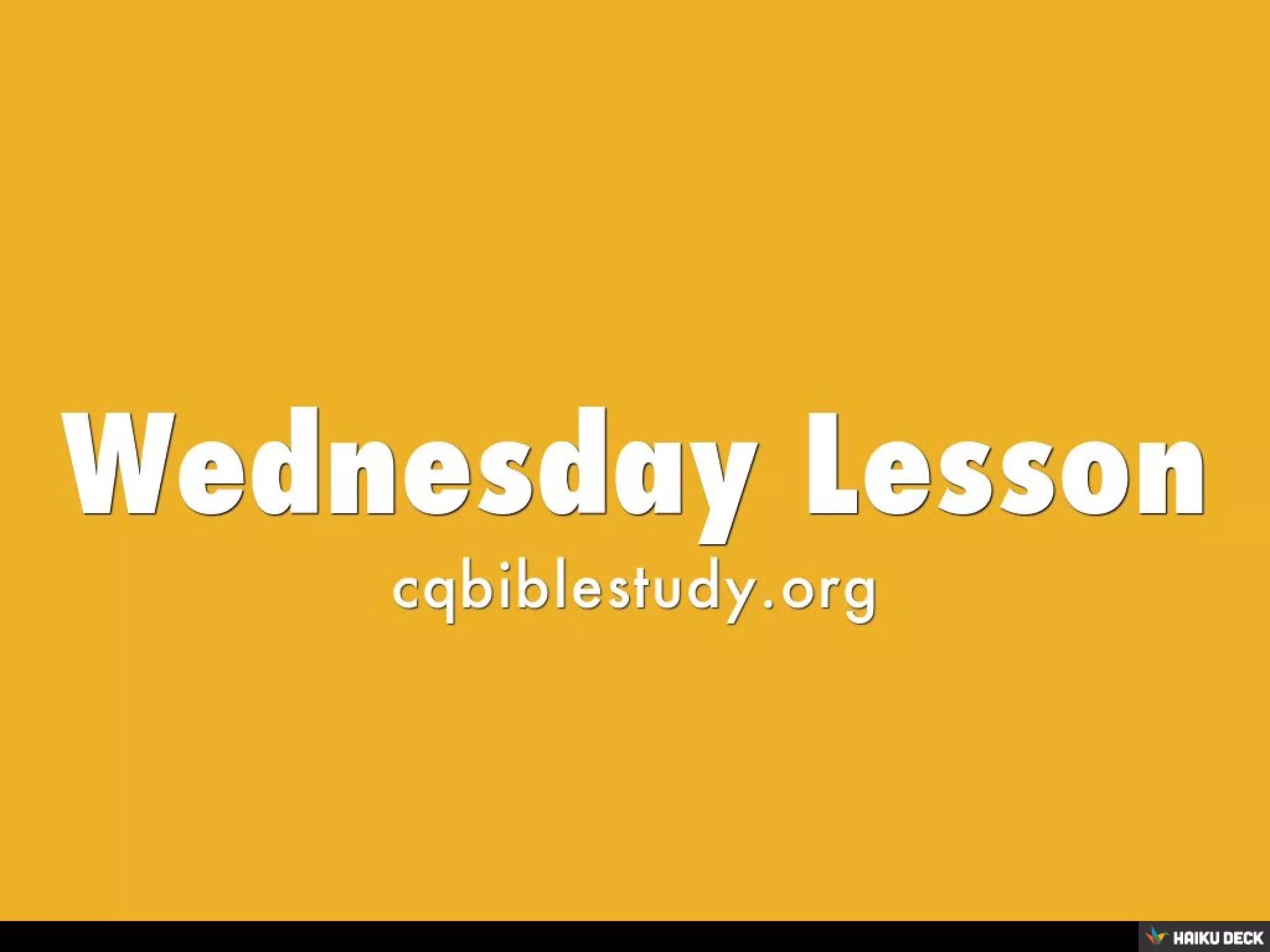 Wednesday Lesson | PDF