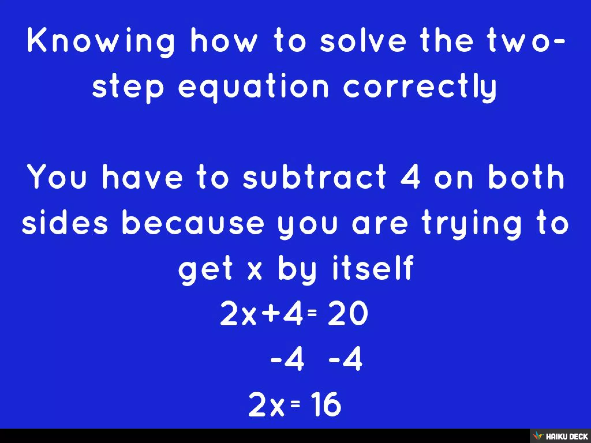 Solving Two-Step Equations | PPT