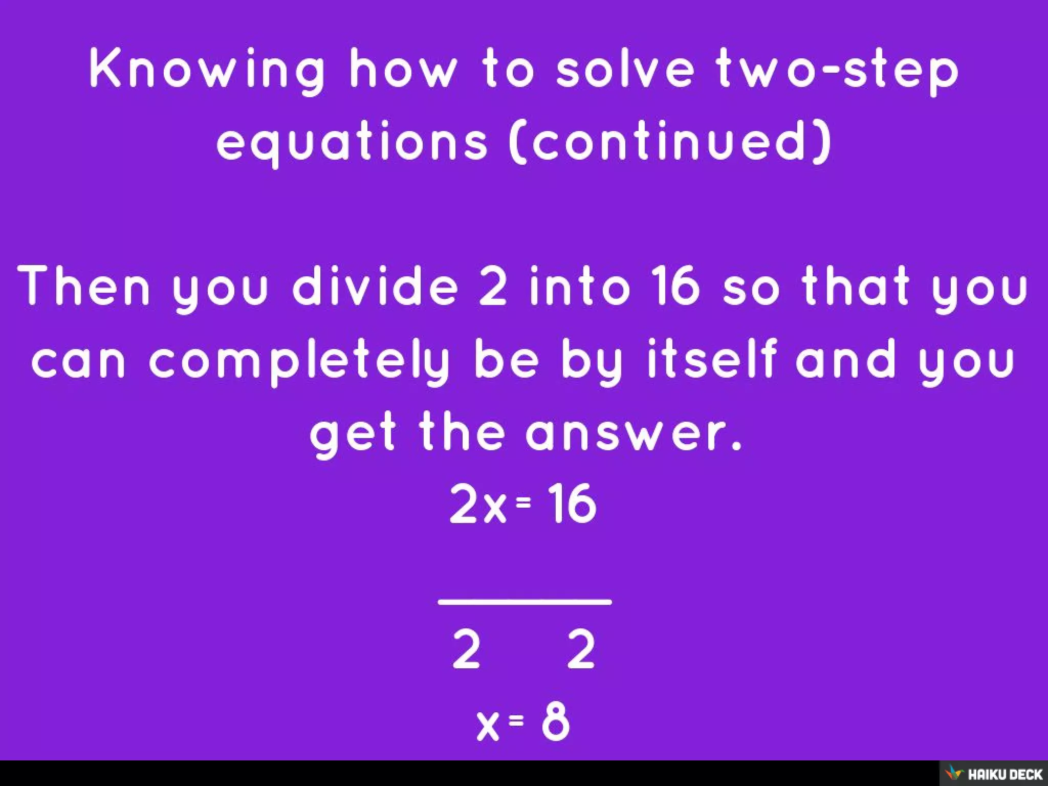 Solving Two-Step Equations | PPT