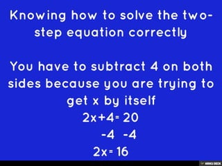 Solving Two-Step Equations | PPT