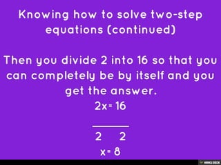 Solving Two-Step Equations | PPT
