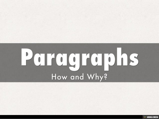 How to write paragraphs