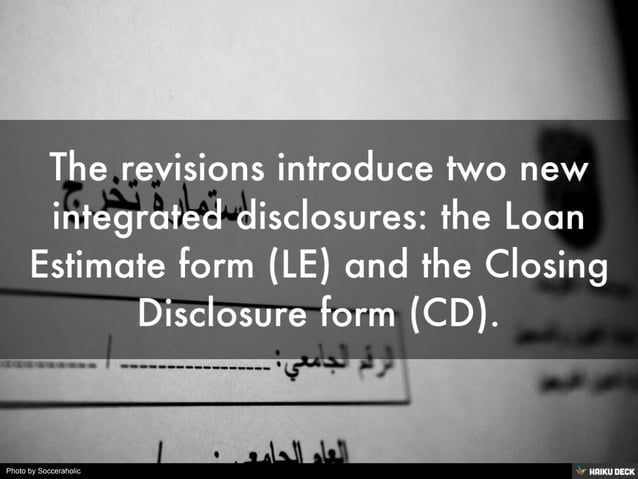 TRID: Disclosure Requirement | PPT