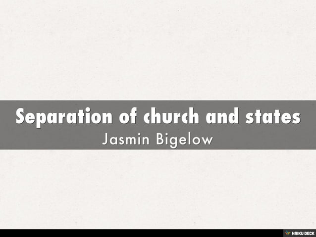 Separation of church and states | PPT